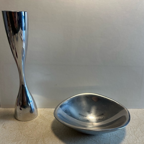 Nambe | Accents | Namb Flare Candlestick 8 And Butterfly Bowl 8oz ...